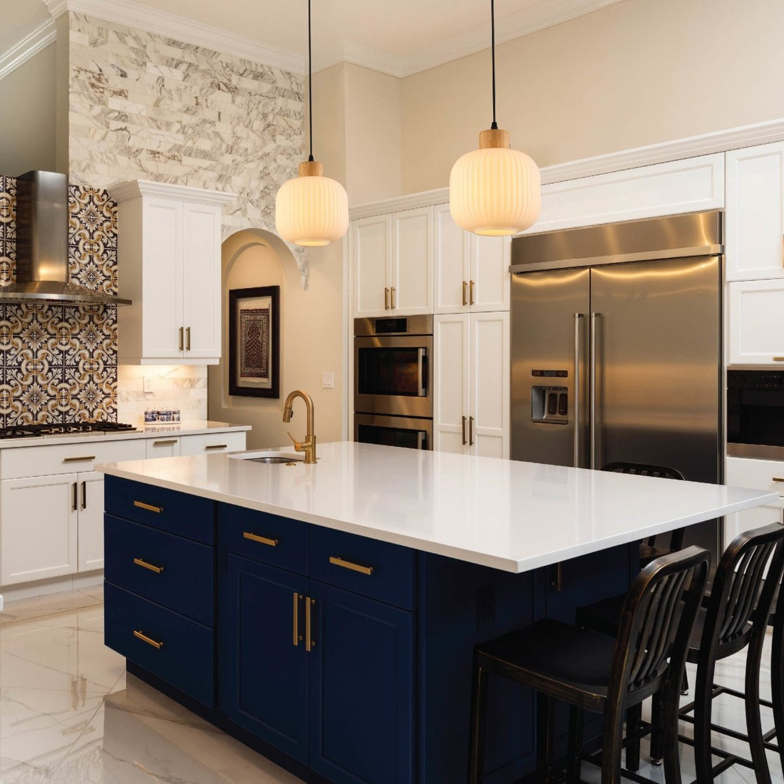 Sawyer Ribbed Fluted Reeded Maloto Lantern Opal Glass Pendant Ceiling ...