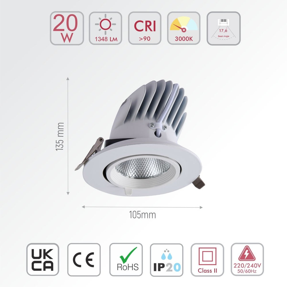 LED Accent Performance Swivel and Scoop Downlight 10W 20W 30W Warm ...