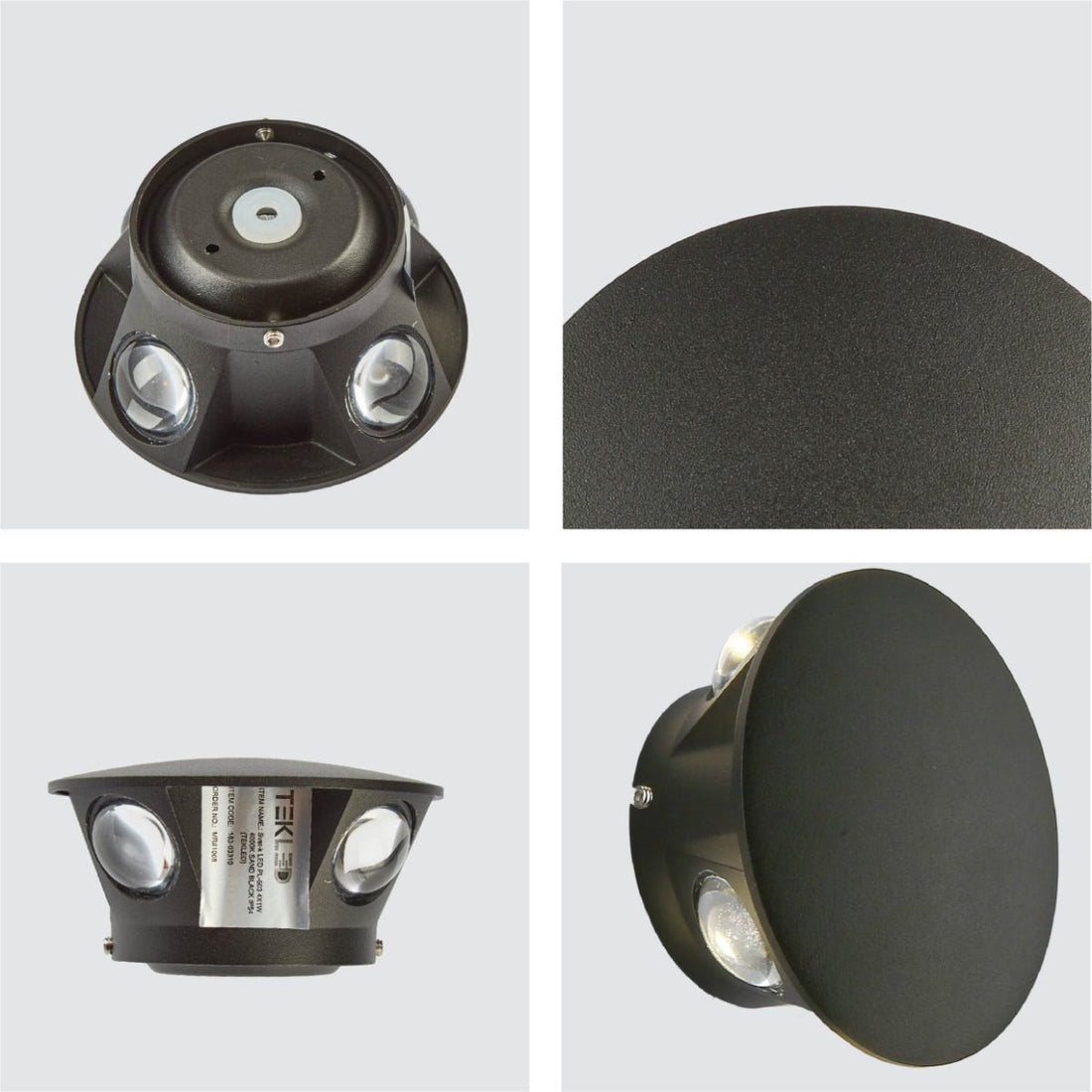 Black Compass 4 Way Outdoor Modern LED Wall Light | TEKLED