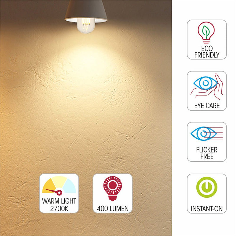 LED Filament T45 T30 Tubular Bulb E27 Edison Screw 4W 115mm 150mm 185mm ...