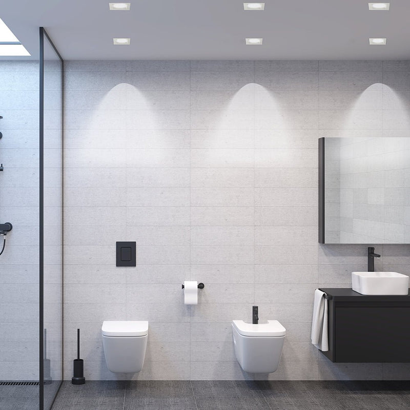 Polycarbonate Grill Tilt Recessed Downlight GU10 White or Black Single ...