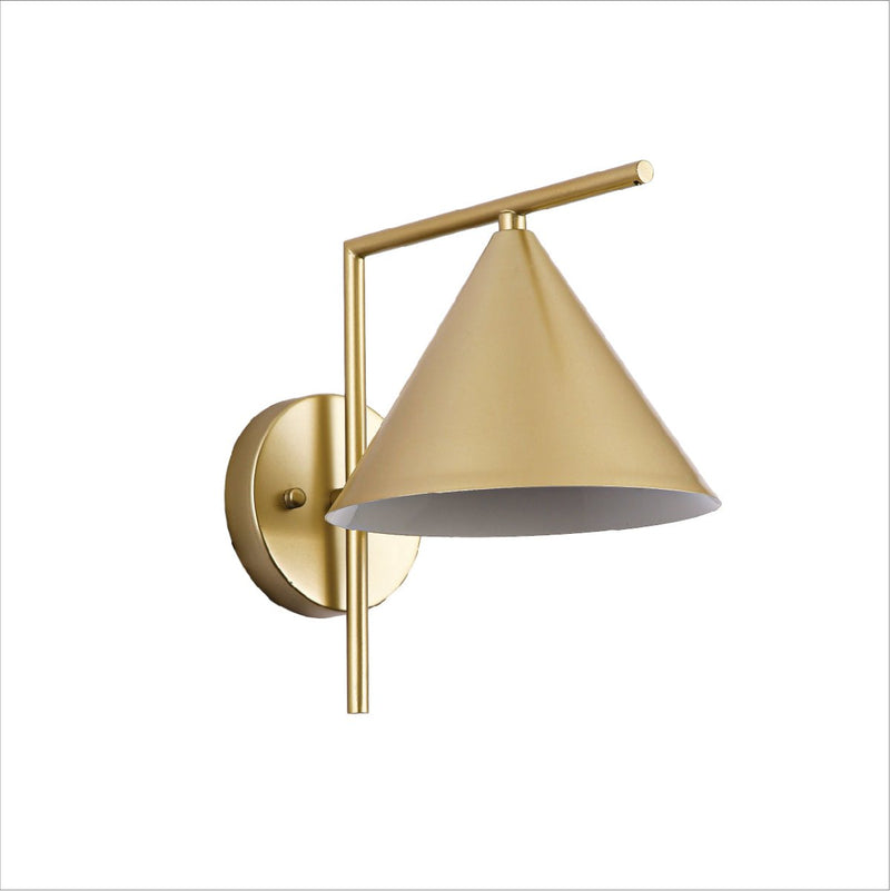 Metal Funnel Wall Light with E27 Fitting Gold Black | TEKLED