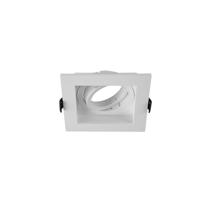 Polycarbonate Grill Tilt Recessed Downlight GU10 White or Black Single ...