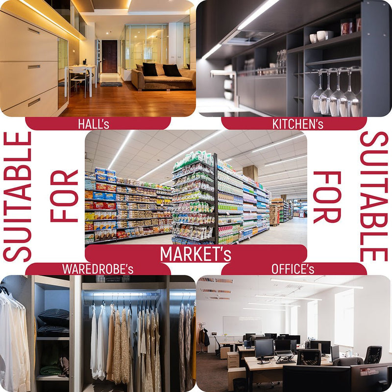 LED Surface Mounted Linear Fitting 36W IP20 120cm 4ft Cool White or ...